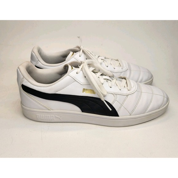 Puma | Shoes | Mens Size 2 Puma Astro Kick Sl Low White Black Gold ...